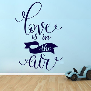 wallskart 73.66 cm Valentine Love In Air Cursive Medium Blue Wall ...