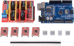 robocraze CNC Shield + UNO R3 + 4xDRV8825 Driver Kit For Arduino 3D ...
