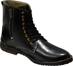 Feetway Extra High Length Leather Men's Hunky Casual Boots Zip Shoes ...