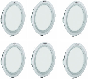 Wipro wave 20w round white led ceiling panel pack of-06 Downlighter ...