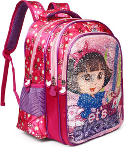 Flipkart.com | NICKELODEON Dora Pink Sequins 16' ' Backpack - Backpack