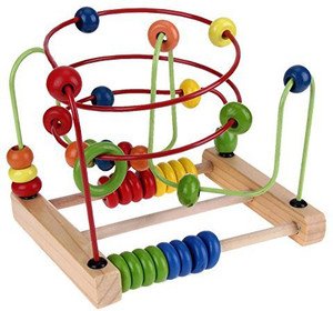 Single Mom Large Counting Circle Bead Abacus Wire Roller Coaster Wooden ...