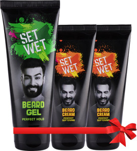 SET WET Beard Styling Cream with Beard Styling Gel Hair Cream - Price ...