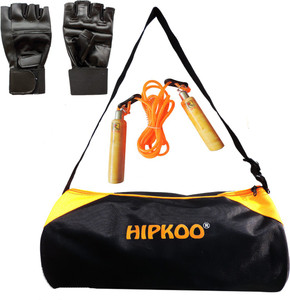 Hipkoo CORRECT BEST GYM BAG, SKIPPING ROPE, GLOVES ORANGE COMBO 3 ...