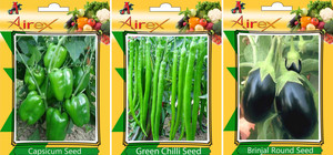 Airex Capsicum, Green Chilli and Brinjal Round Vegetables Seed (Pack Of ...