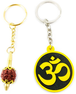 ShopTop Golden Gada With Five mukhi Rudraksha and Om Keychain Key Chain ...