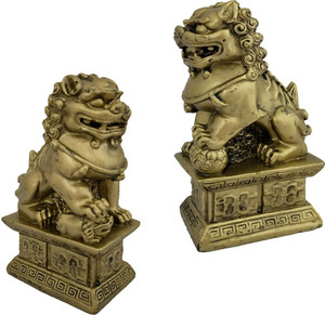 Divya Mantra Foo / Fu Dogs Temple Lions Yin Yang Pair Powerful Feng ...