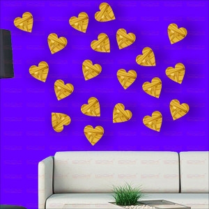 LOOK DECOR 80 cm Hearts Gold(Pack Of 20)Code6 Self Adhesive Sticker ...