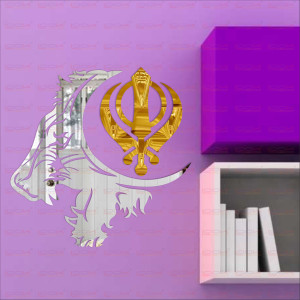 LOOK DECOR 80 cm Sher A Punjab Silver(Pack Of 2)Code13 Self Adhesive ...