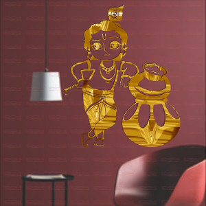 LOOK DECOR 80 cm Makhanchor Gold(Pack Of 2)code6 Self Adhesive Sticker ...