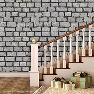 Paper Plane Design 114.3 cm Stone Brick Wall Effect Self Adhesive ...