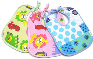 GoodStart Baby Bibs Waterproof Multi Colored for 0-6 Months - Set of 3 ...