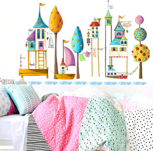 Flipkart SmartBuy 130 cm Wall Stickers Sea Port View Decor For Living ...