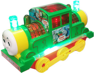 Shanaya Cartoon Train with 4D Lights and Music Bump & Go Action Toy For ...