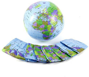 Surepromise 10X Inflatable World Earth Globe Atlas Map Beach Ball ...