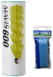 YONEX Combo of two- One 'Mavis 600' Nylon Shuttle cock (Pack of 6) and ...