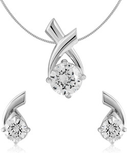 Shiyara JEWELLS Sterling Silver Rhodium White Jewellery Set Price in ...