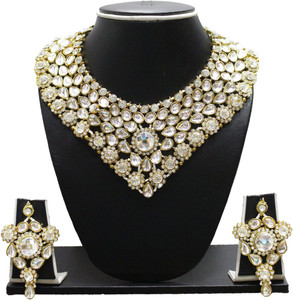 ZAVERI PEARLS Alloy White, Gold Jewellery Set Price in India - Buy ...