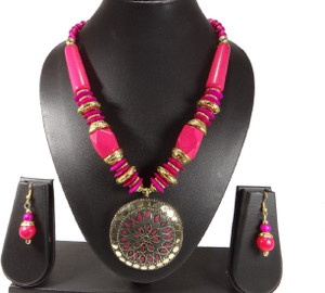 Shiv Kutumb Metal, Stone Pink Jewellery Set Price in India - Buy Shiv ...