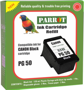 Parrot ink cartridge refill for Canon 50 cartridge Black Ink Cartridge ...