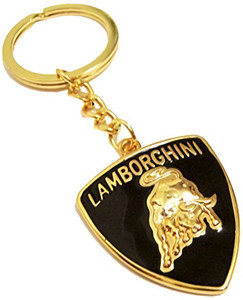 GCT Lamborghini Logo Black & Gold Metal Keyring for Men Women Boys ...