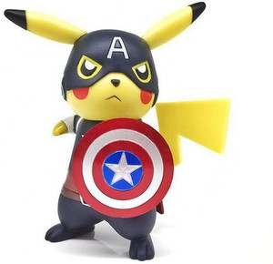 ZenShanti Captain America Pikachu Mini Statuette Action Figure | First ...