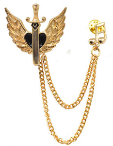 Sullery Vintage Crystal Angel Wing Sword Music Note Collar Pin Brooch ...