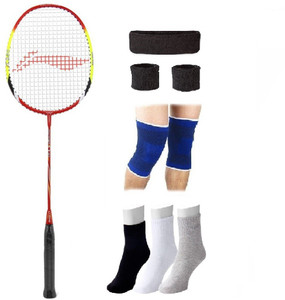 LI-NING Combo of Q30 Badminton Racquet & 4 Other items Badminton Kit ...