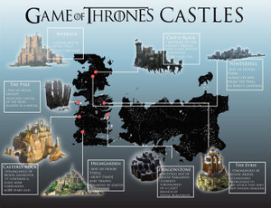 Game Of Thrones Collection - Seven Kingdoms Of Westeros Map - Premium ...