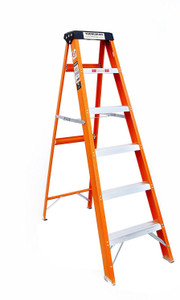 YOUNGMAN 6 Step electric shock proof ladder with tool tray and capacity ...