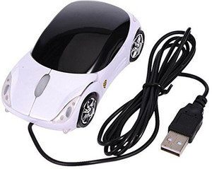 microware Mini Car shape Silver or White USB optical wired mouse ...