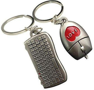 Generic 4EVER Love PC Computer Mouse & Keyboard Couple Keychains (With ...