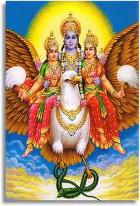 Lord Vishnu on Garud Paper Print - Religious posters in India - Buy art ...
