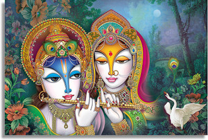 Amazingly beautiful art of Radhe Krishna God and Godess Paper Print ...