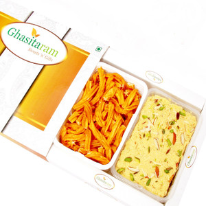 Ghasitaram Gifts Mithai Hampers - Soan Papdi and Chakli Hamper Box ...