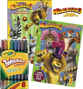 Generic Madagascar 3: Europe's Most Wanted Coloring Book Set with ...