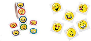 Generic 100 EMOJI ROLL STICKERS + 12 FREE EMOJI FACE TATTOO STICKERS ...