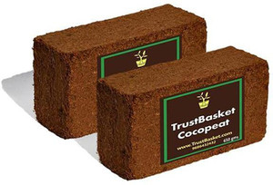 TrustBasket Coco Peat Block (Set Of Two 650grm Blocks)-Expands To 16 ...