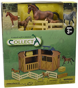 COLLECTA Stable Playset With Animals And Accessories - Stable Playset ...
