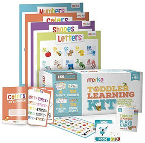 merka Toddler Learning Kit Includes 4 Posters, 58 Flashcards, 58 ...