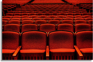 red theater seats and interior designing concepts Paper Print ...