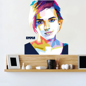 indra graphics 58 cm Indra Graphic Emma Watson PVC Vinyl Sticker (49*58 ...