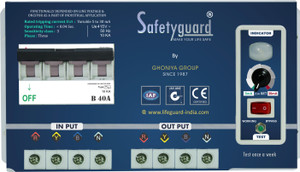 SAFETYGUARD 4 Pole ELCB + MCB, RCCB with Over voltage or High voltage ...