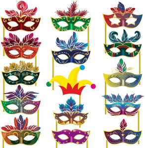 Party Propz Photo Props Mask Set of 15 Pieces / paper mask for party ...