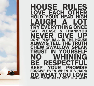 DESIGN2WALL 60 cm House Rules Self Adhesive Sticker Price in India ...