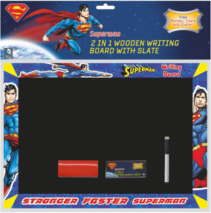 Superman 2 in 1 Kids First Wooden Writing Board & Slate Educational ...