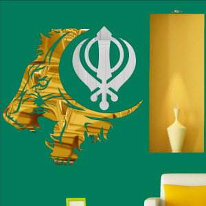LOOK DECOR 90 cm Sher A Punjab golden code 18 Self Adhesive Sticker ...