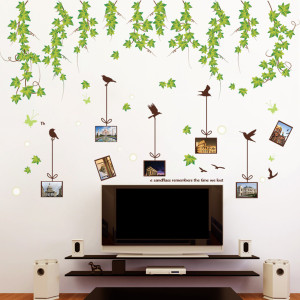 Aquire 150 cm Wall Sticker Hanging Vines & Bird Carrying Frames Self ...