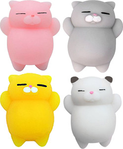 AJI 4Pcs Kawaii Slow Rising Squishy Squeezen Cute Cats Mini Fidget Toy ...