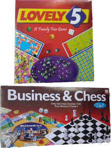 NILSEA , MMT Lovely - 5 (A Family Fun Game) + Mini Business & Chess (2 ...